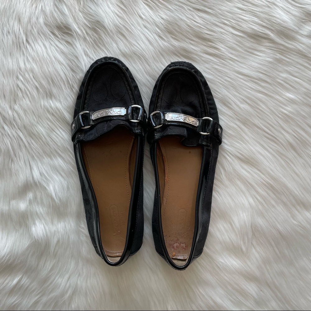 Coach Felisha Black Slip On Signature Logo Loafer Fla… - Gem